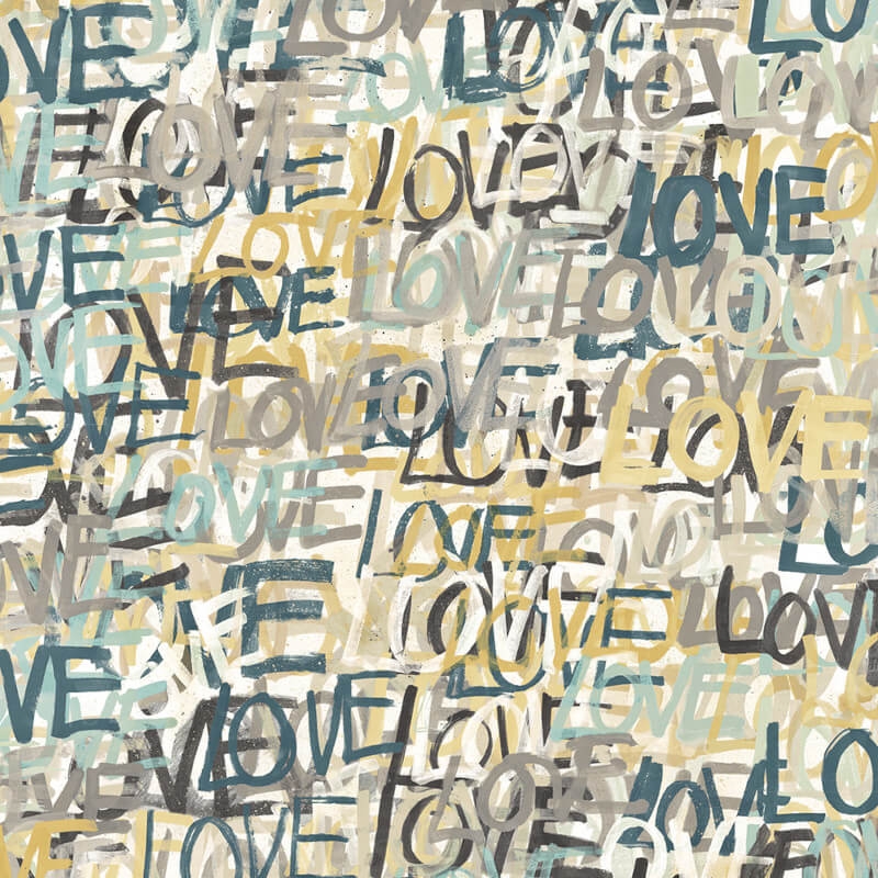 Ohpopsi Love Scrabble Polished Cement Wallpaper - CEP50121W
