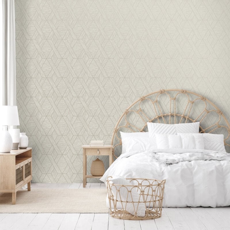 Fine Decor Miya Geometric Natural Metallic Wallpaper - FD43153