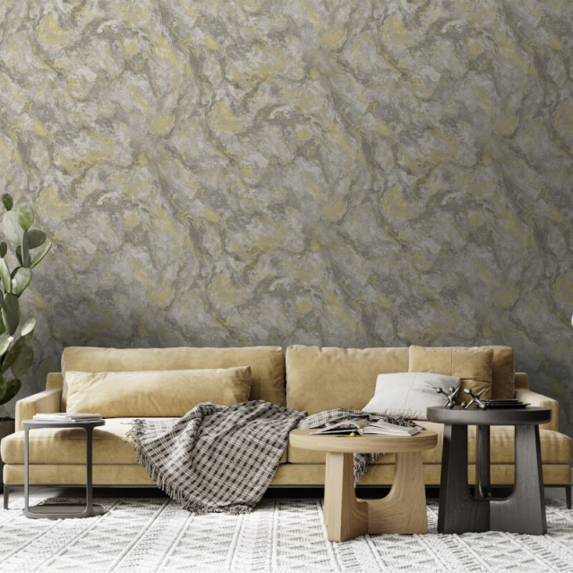 Holden Decor Levanto Marble Cream/Gold Metallic Wallpaper - 36290